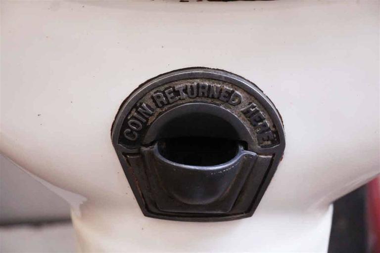 1914, White Enamel Cast Iron Lollipop Penny Scale in Working Condition ...