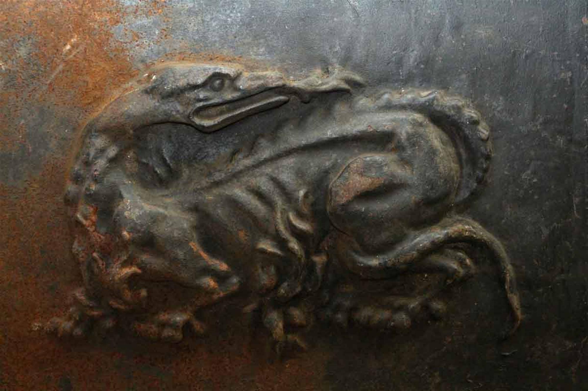 1880s French Cast Iron Dragon Fire Back Panel For Sale at 1stDibs ...