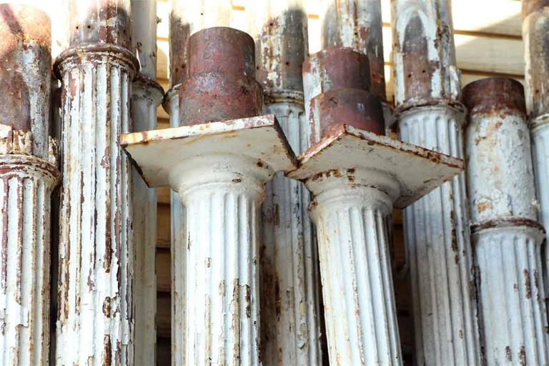 1920 New York City Brownstone Structural Fluted Cast Iron Structural ...