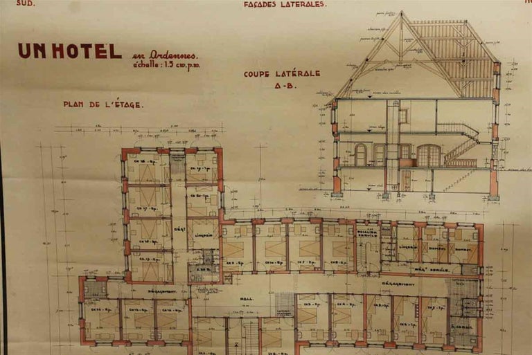 French Architect's Blueprint Poster at 1stDibs