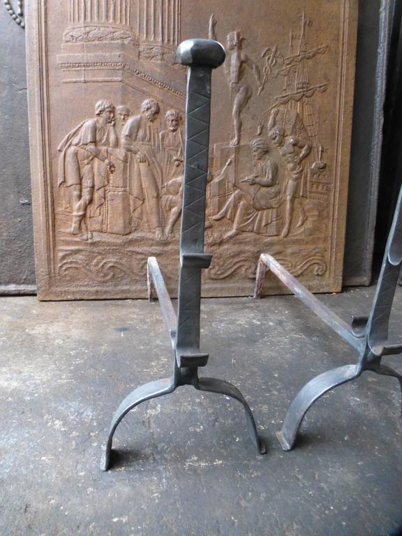 17th-18th Century Gotic Firedogs at 1stDibs