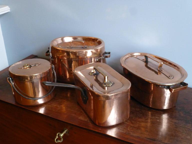 Magnificent French Set Of Re Tinned Copper Pans Copper Pots At 1stdibs