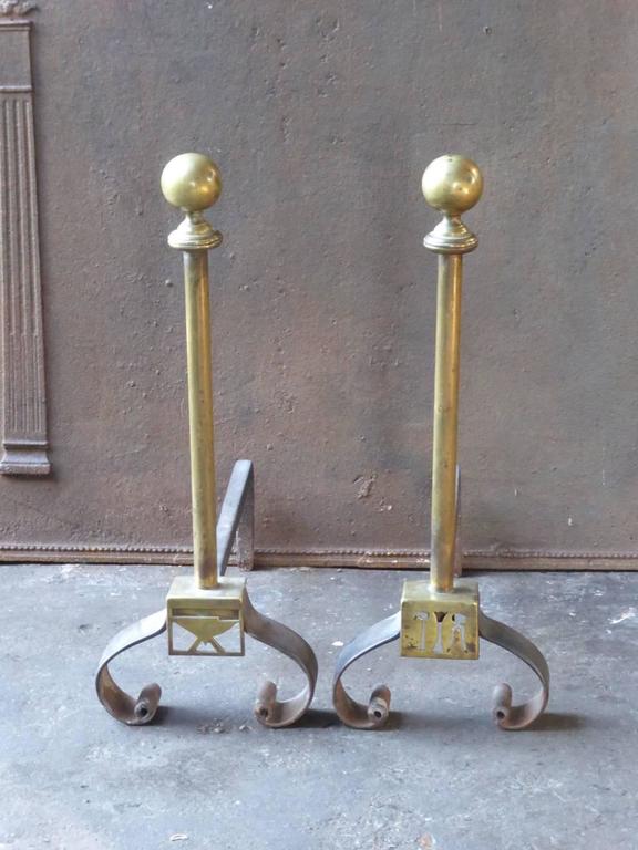 French Art Nouveau Firedogs or Andirons at 1stDibs