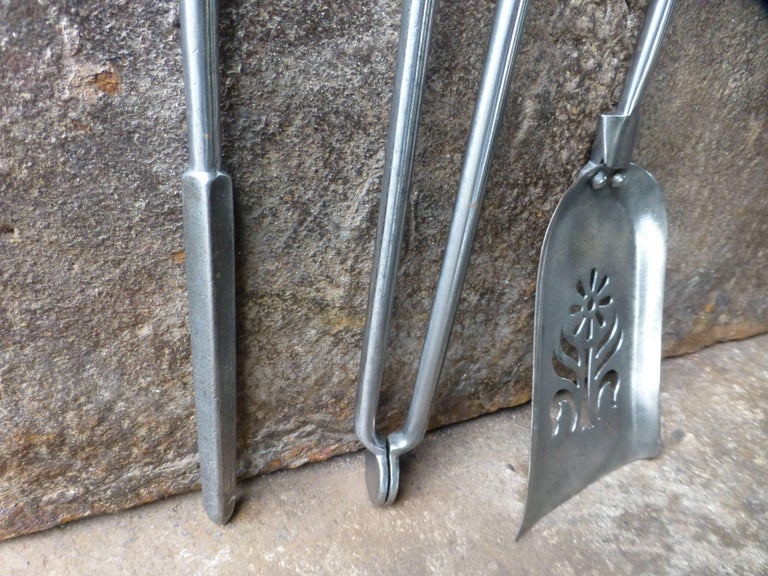 Polished Steel Fireplace Tool Set, Fire Irons at 1stDibs | fire irons ...