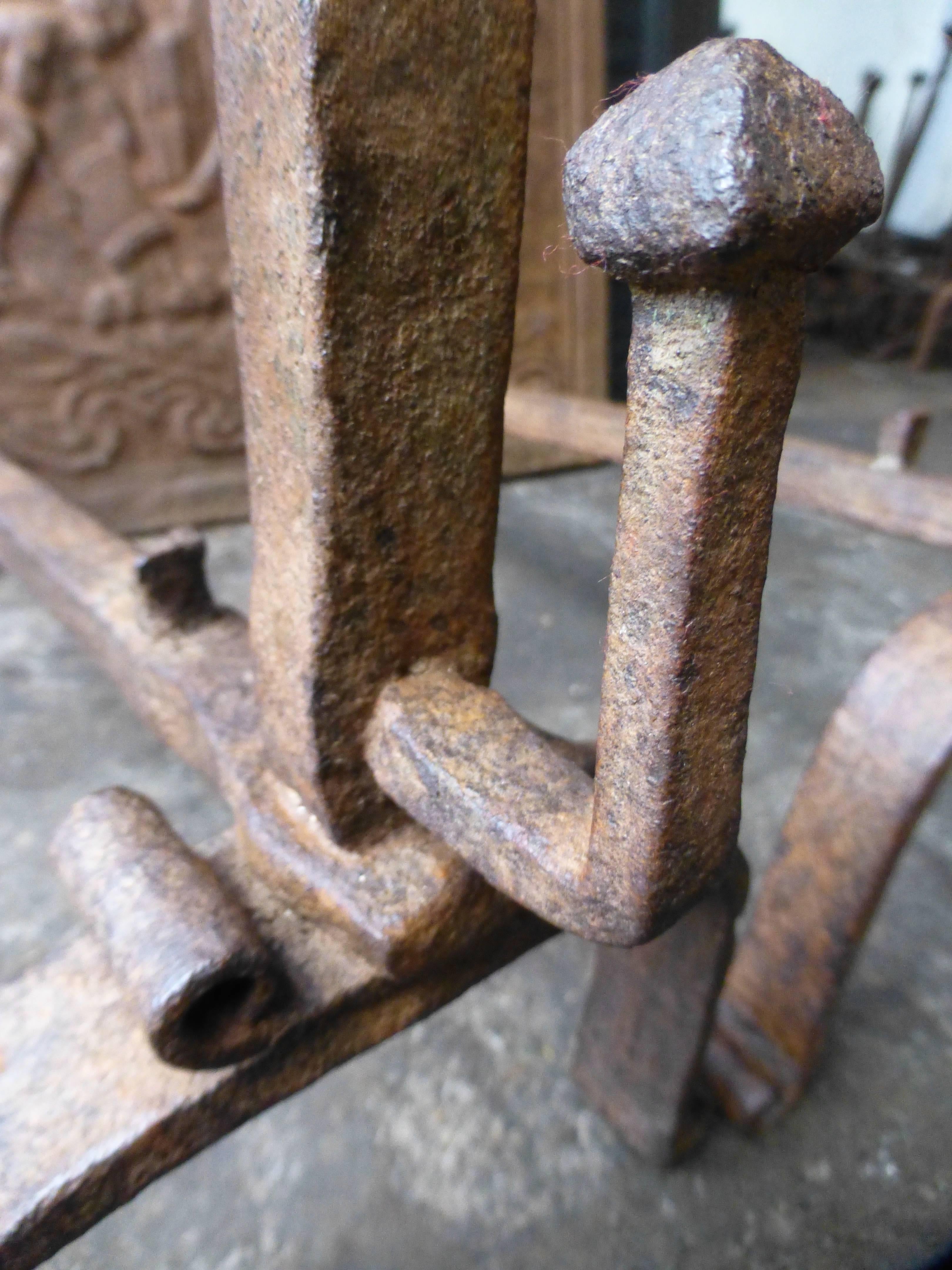 18th Century Wrought Iron Andirons, Firedogs at 1stDibs | fire dogs for ...