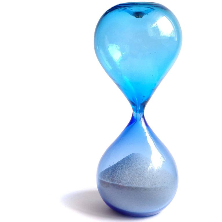 Paolo Venini Murano Clessidre Cobalt and Blue Italian Art Glass ...