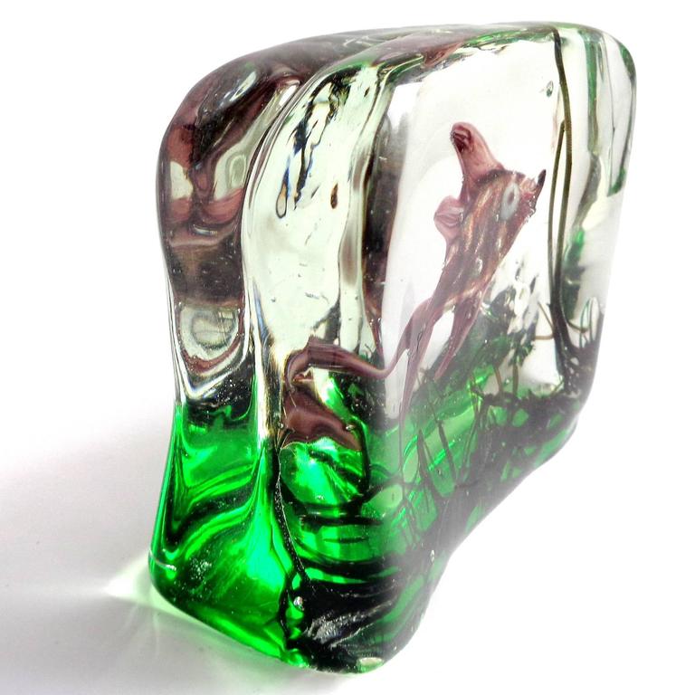 Murano Copper Aventurine Fish Italian Art Glass Aquarium Paperweight ...