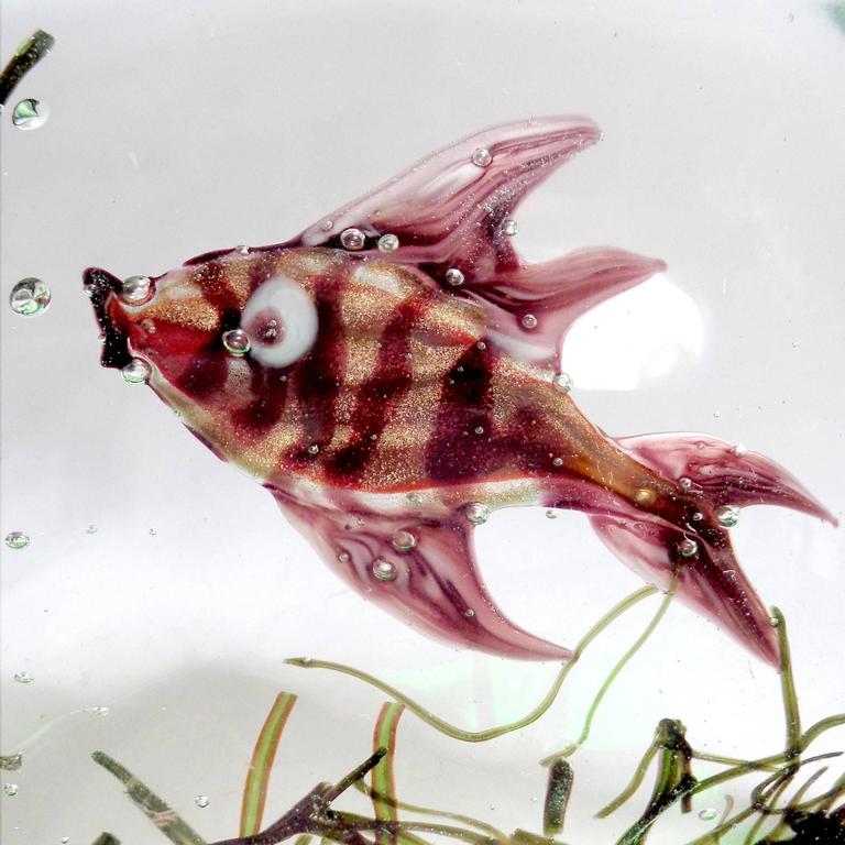 Murano Copper Aventurine Fish Italian Art Glass Aquarium Paperweight ...