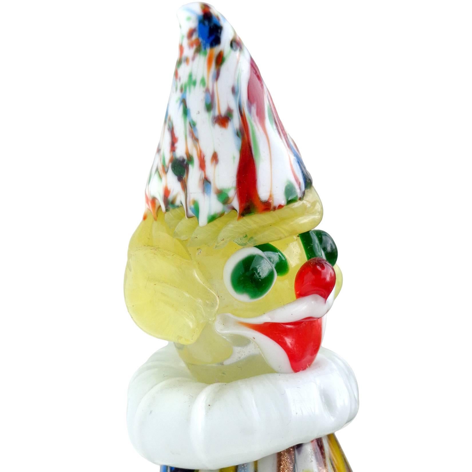 Murano Multi-Color Spots Aventurine Italian Art Glass Clown Figures ...