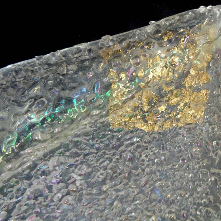 Ercole Barovier Murano Iridescent Gold Flecks Italian Art Glass ...