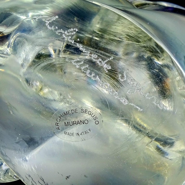 Archimede Seguso Murano Signed Iridescent Italian Art Glass Horse Head ...