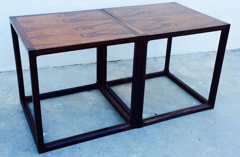 Pair of Rosewood Cube Cocktail Tables, circa 1960 at 1stDibs