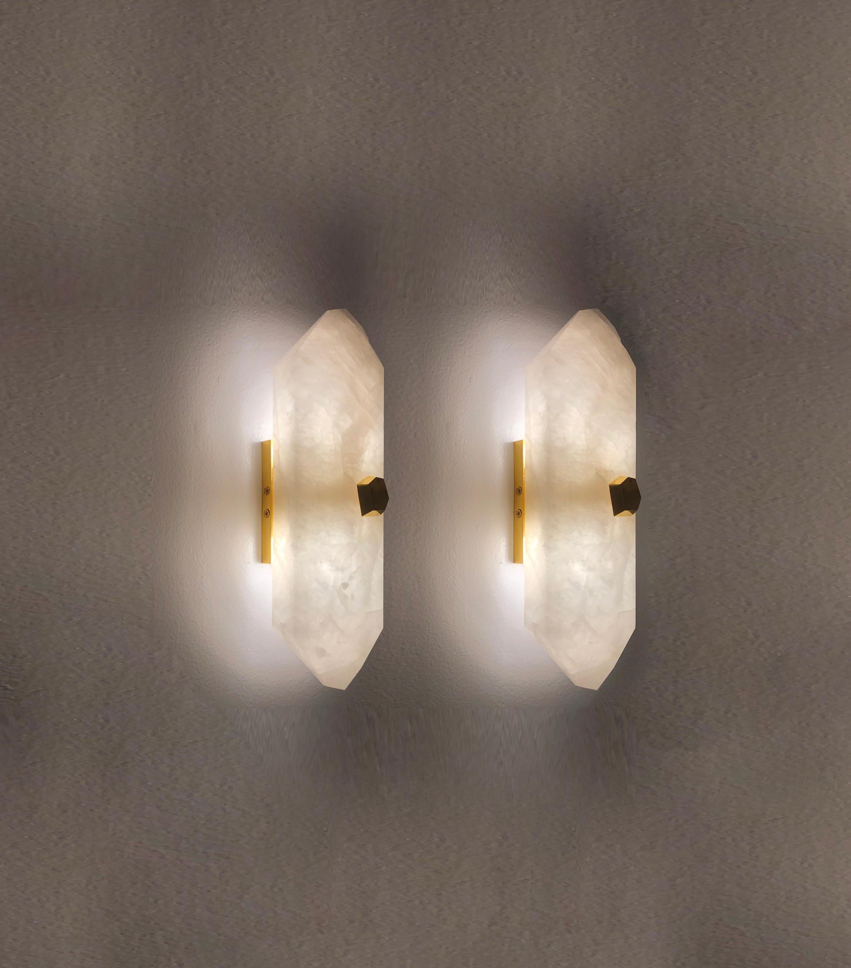 Diamond Form Rock Crystal Sconces by Phoenix For Sale at 1stDibs