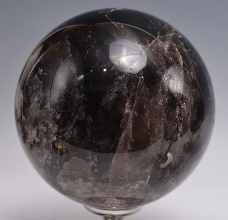 Group of Three Dark Rock Crystal Balls For Sale at 1stdibs