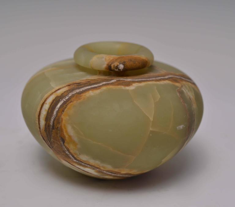 Group of Two Carved Celadon Jade Jars For Sale at 1stDibs