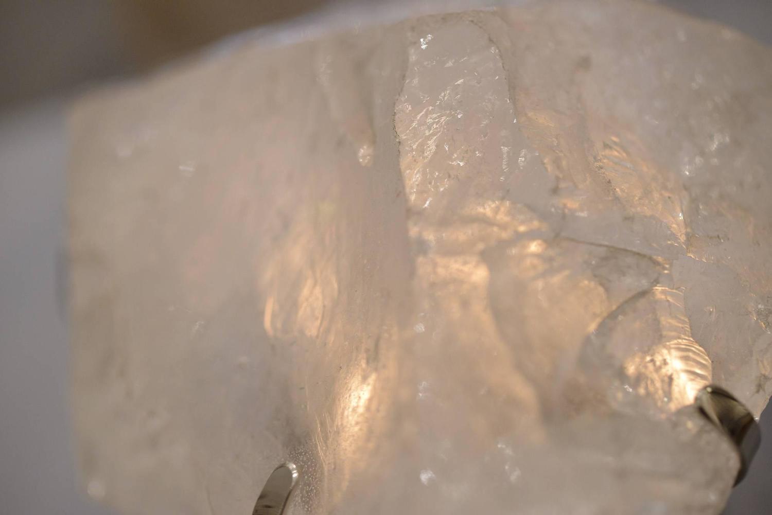 Pair of Natural Rock Crystal Quartz Mounted Wall Sconces For Sale at ...