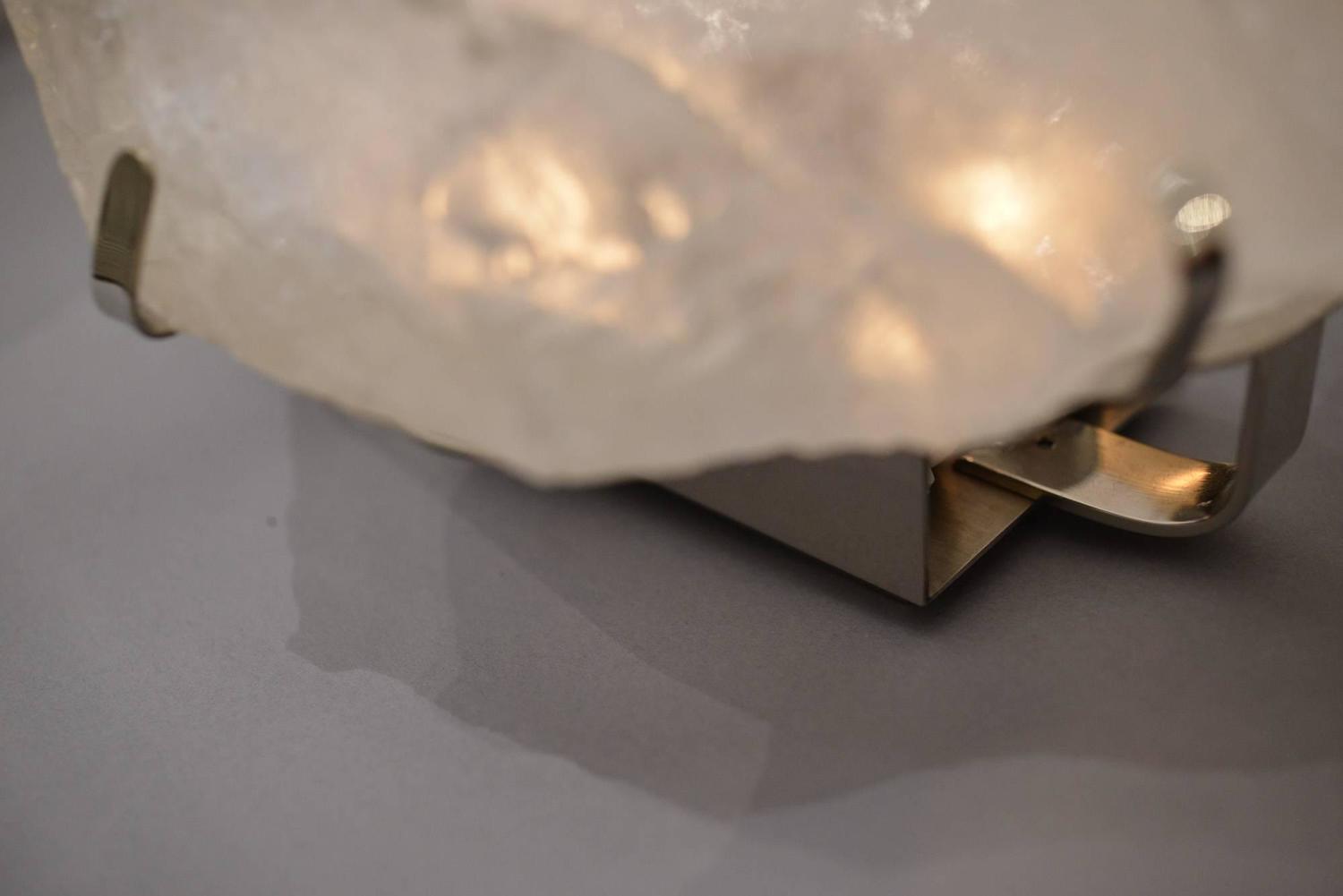 Pair of Natural Rock Crystal Quartz Mounted Wall Sconces For Sale at ...