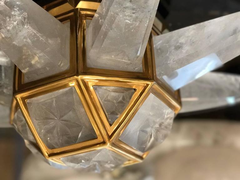 Fine Carved Contemporary Rock Crystal Quartz Chandelier at 1stDibs