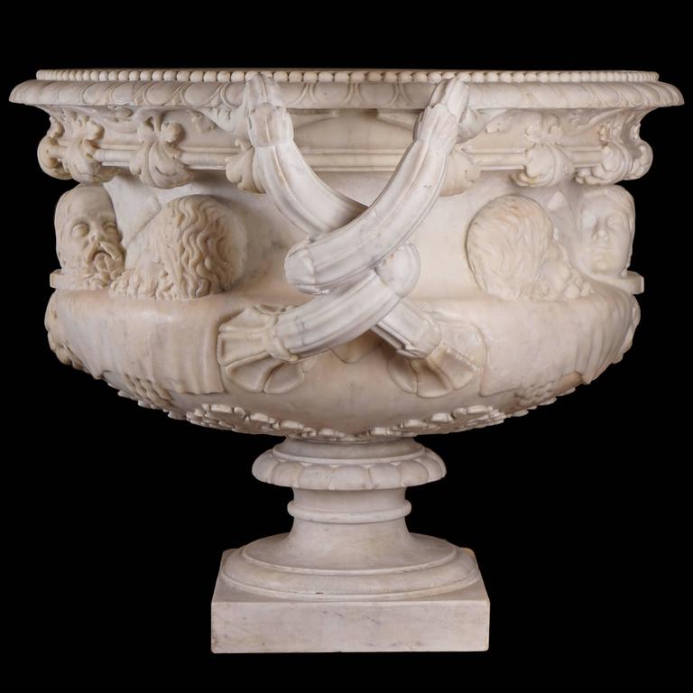 Massive and Exquisitely Carved Marble ‘Warwick Vase,’ Mid-19th Century ...