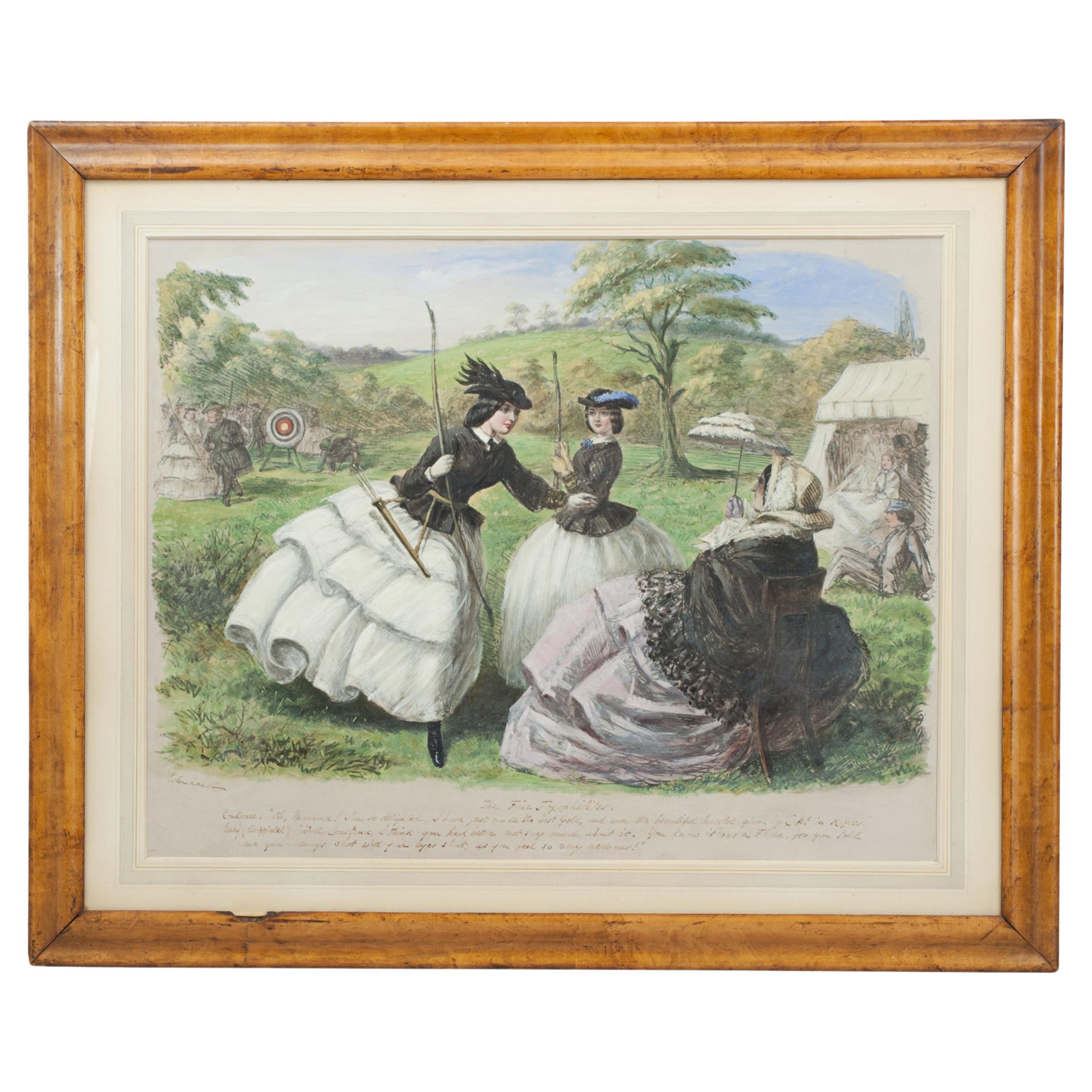 Original Archery Painting, The Fair, Toxopholites. For Sale at 1stDibs