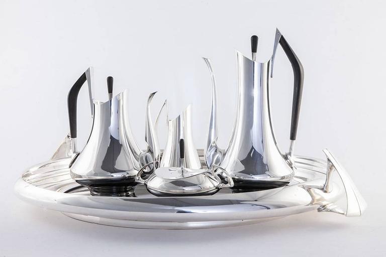 Donald Colflesh "Circa 70" Tea and Coffee Service, Sterling and Ebony ...