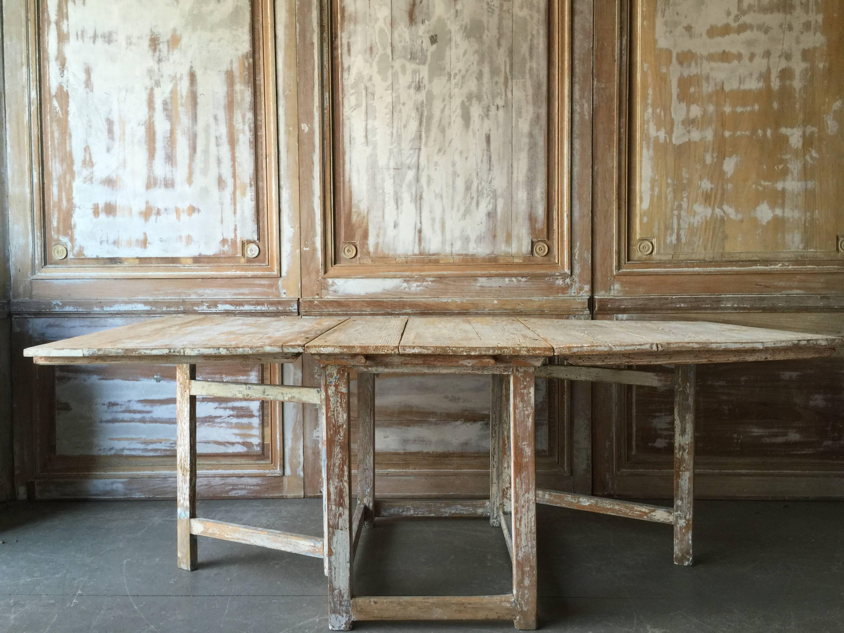 19th Century Swedish Painted Gate Leg Table at 1stDibs
