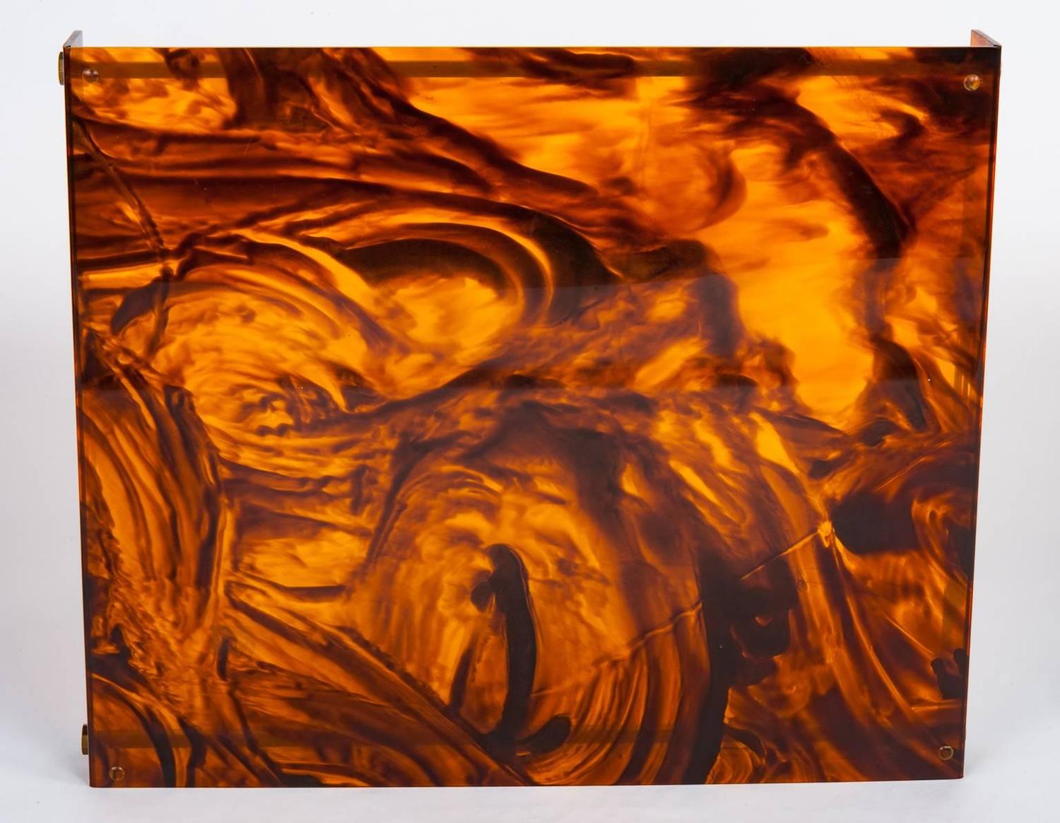 1970s Lucite Faux Tortoiseshell Tray For Sale at 1stdibs