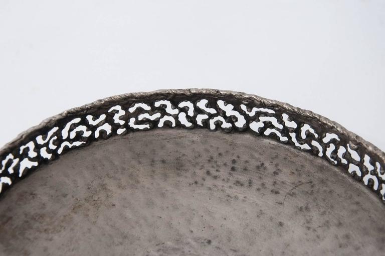 Torch Cut and Hammered Shallow Metal Bowl by Marcello Fantoni For Sale ...