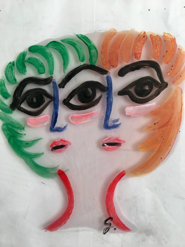 Gio Ponti Portrait on Perspex of "Le Gemelle", Late 1960 at 1stDibs