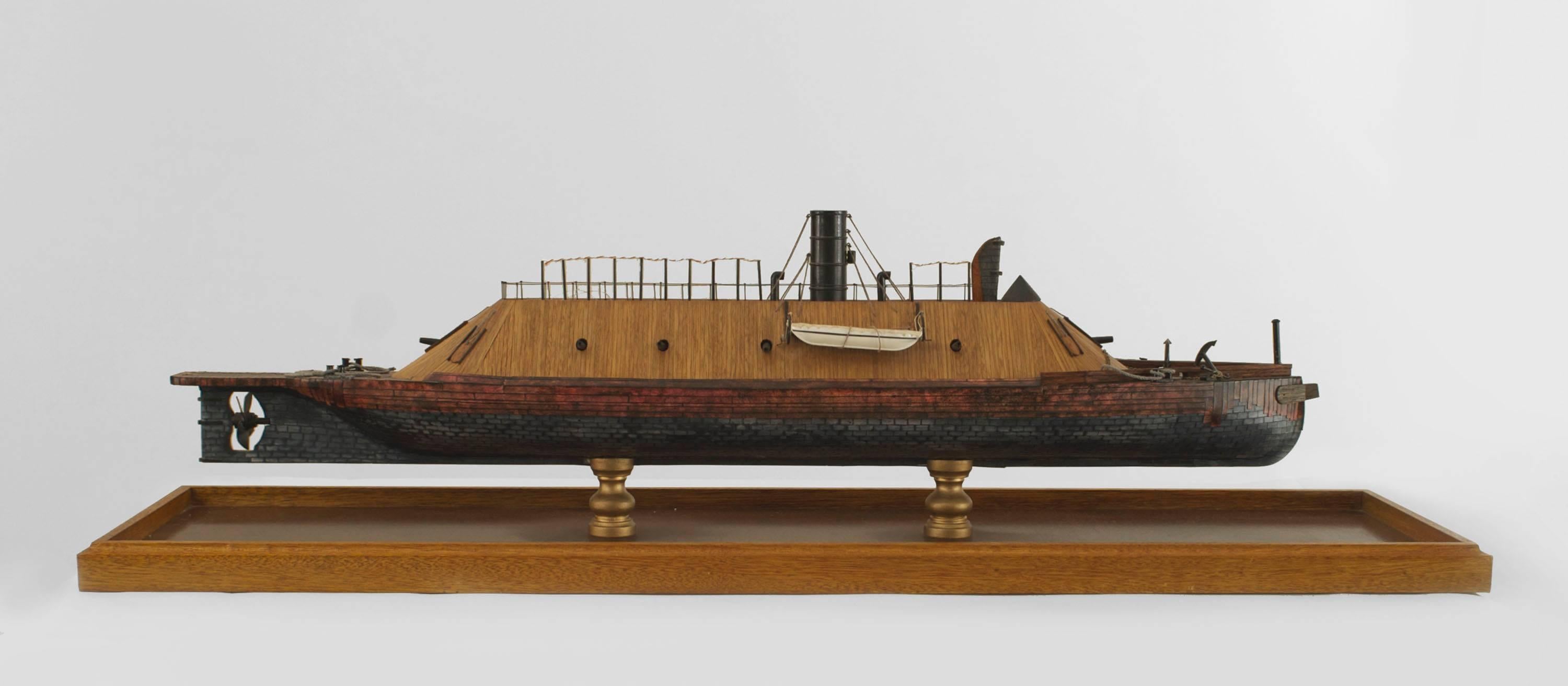 19th Century American Model of the Civil War Era Ship CSS Virginia at ...