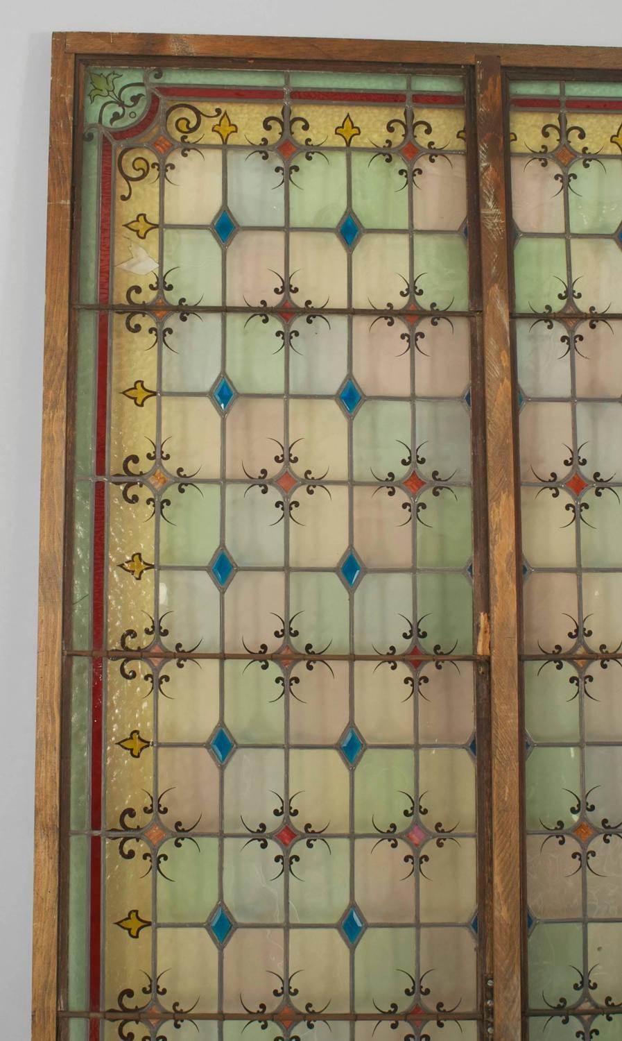 Turn-of-the-Century English Stained Glass Window Panels at 1stdibs