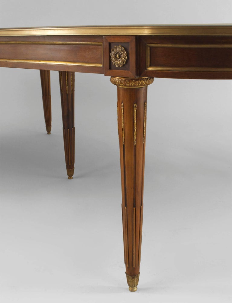 French Louis XVI Style Mahogany Dining Table For Sale at 1stDibs