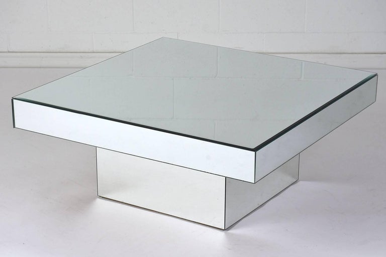 Modern-Style Mirrored Coffee Table at 1stDibs