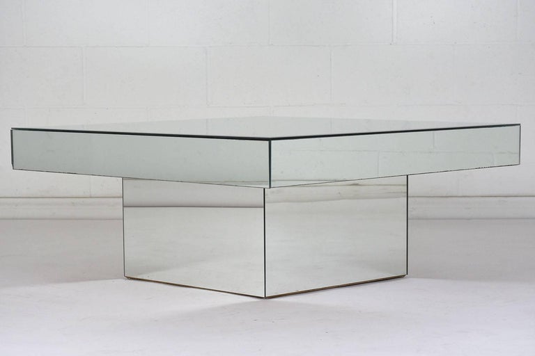 Modern-Style Mirrored Coffee Table at 1stDibs