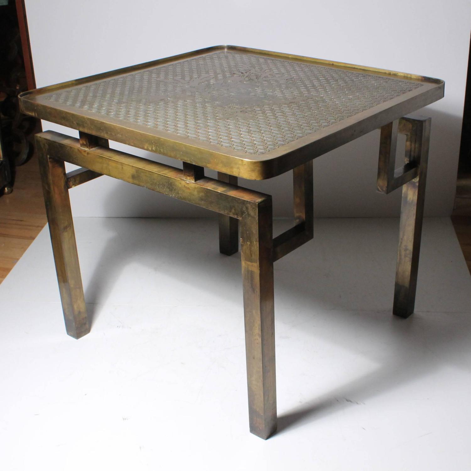Architectural Brass Philip and Kelvin LaVerne Side Table For Sale at ...