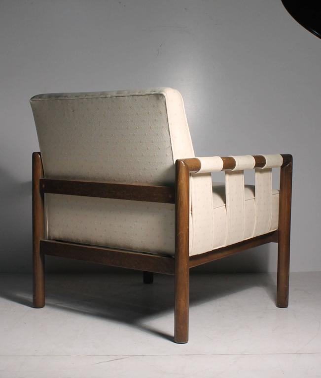 Pair of Vintage Designer Open-Arm Side Strap Lounge Chairs at 1stDibs