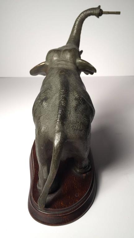 Junghans Bronze Patina Elephant Swing Mantel Clock For Sale at 1stDibs