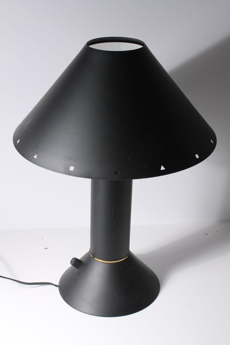 Pair of Vintage Original Black Ron Rezek Table Lamps Memphis Style For ...