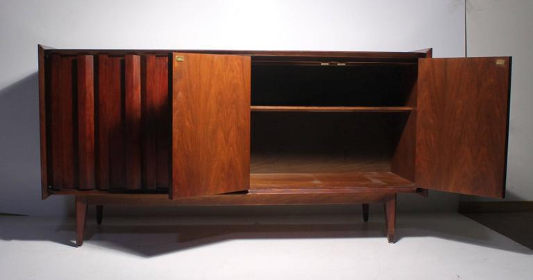 Lane Sideboard Cabinet Brutalist Period in style of Milo Baughman For ...