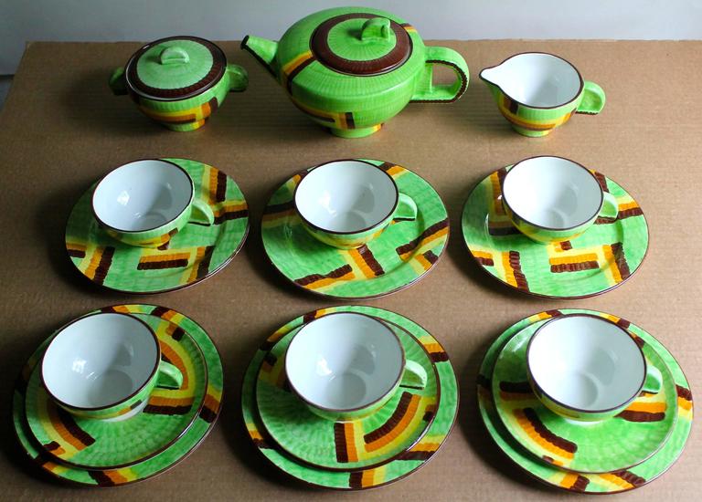 Eva Zeisel Schramberger Majolikafabrik 'Gobelin 8' Tea Service at ...