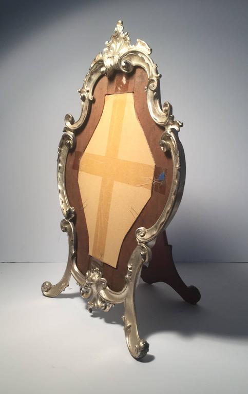 Hollywood Regency Large Italian Rococo Easel Back Table Mirror in ...