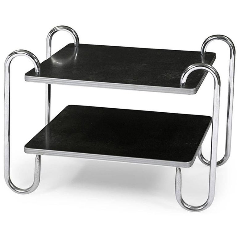 Pair of Troy Sunshade Paperclip Chrome Side Tables Attributed to ...