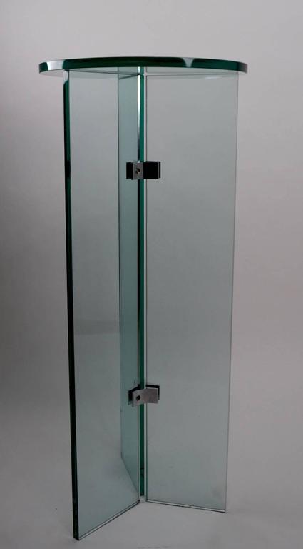 Plate Glass Pedestal Table by Pace at 1stDibs