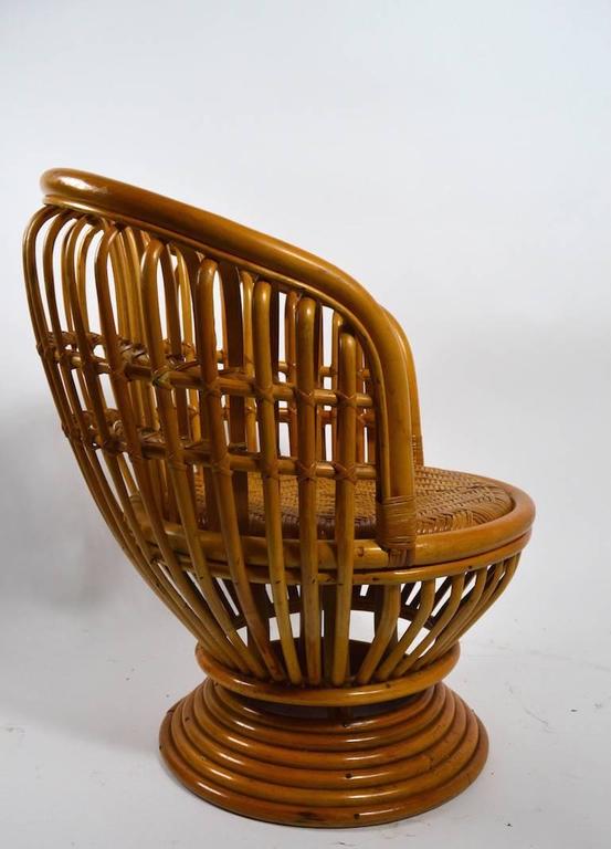 Bamboo Swivel Tilt Lounge Chair at 1stDibs