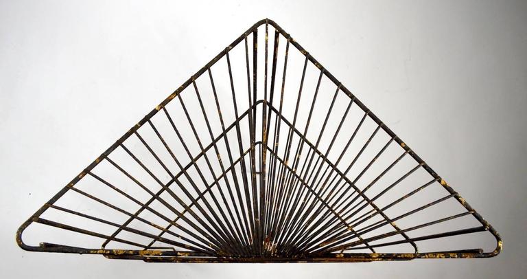 Three-Tier Triangular Wrought Iron Stand at 1stDibs