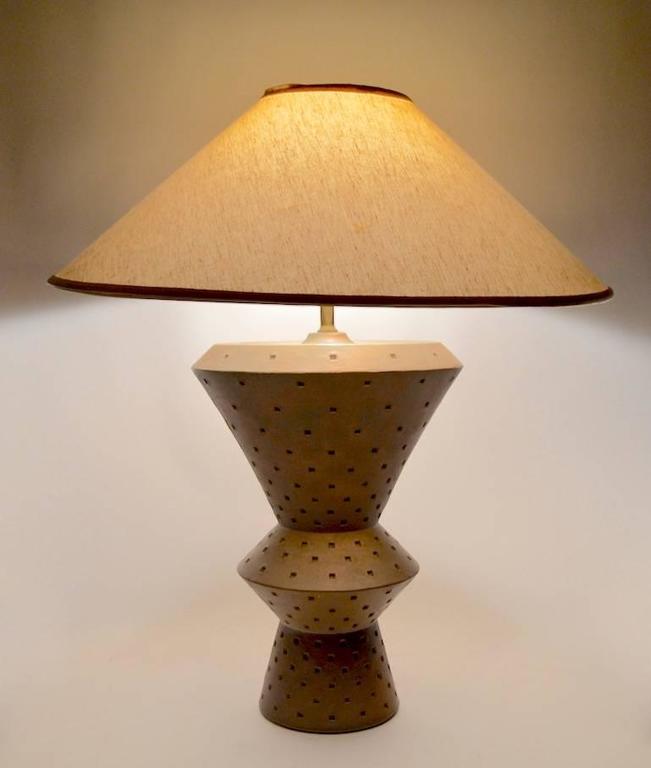 Pair of Architectural Scale Plaster Lamps Marked Bon Art, 1991 at 1stDibs