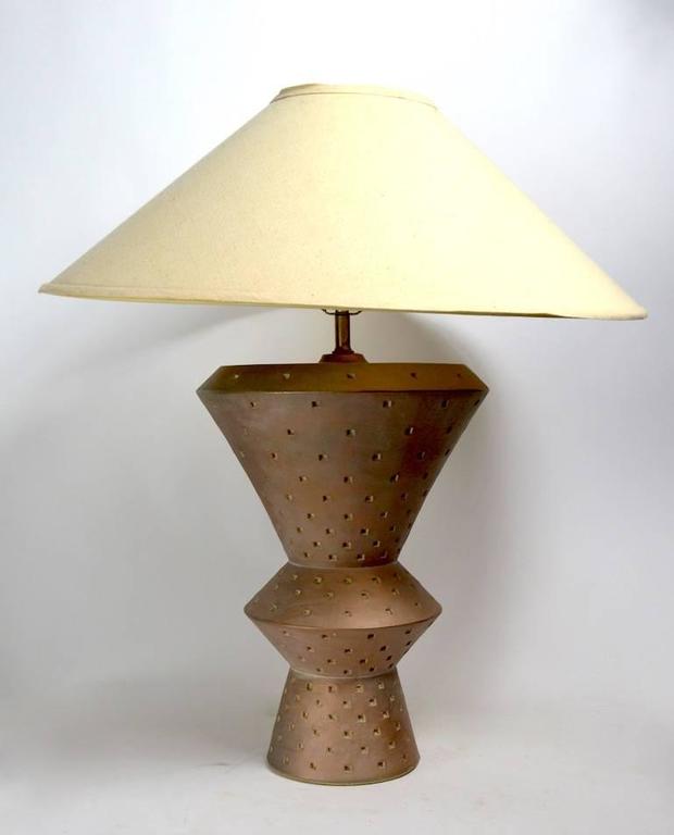 Pair of Architectural Scale Plaster Lamps Marked Bon Art, 1991 at 1stDibs