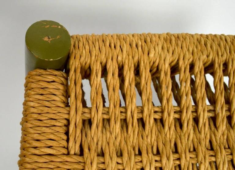 Original Three-Piece Nest of Jute and Wood Tables Made in Italy at 1stDibs