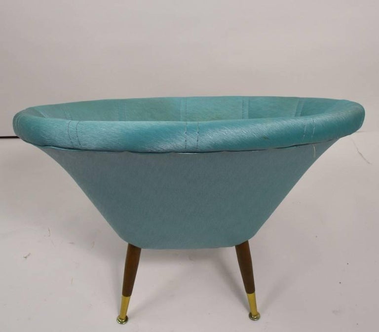 Chic Vinyl Clamshell Chair at 1stDibs