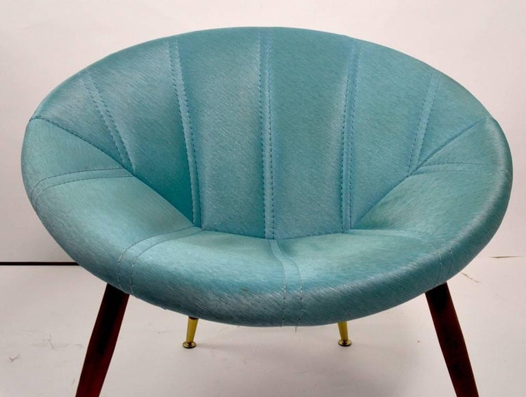 Chic Vinyl Clamshell Chair at 1stDibs